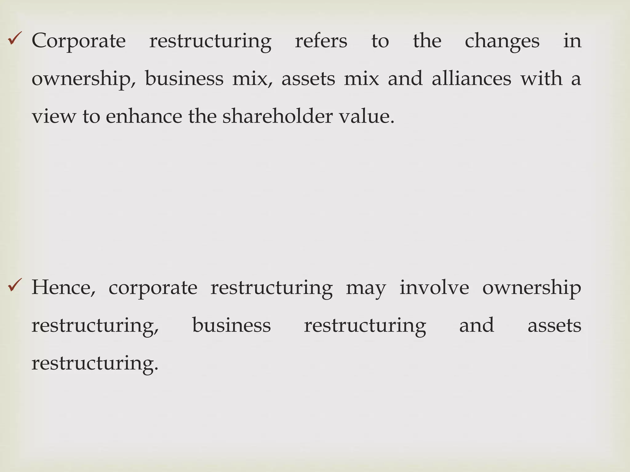 Corporate restructuring | PPTX