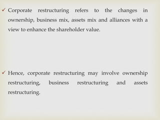 Corporate restructuring | PPTX