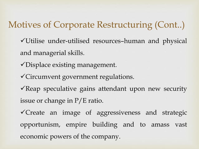 Corporate restructuring | PPTX