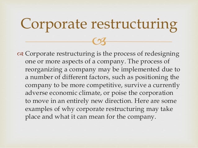Corporate restructuring