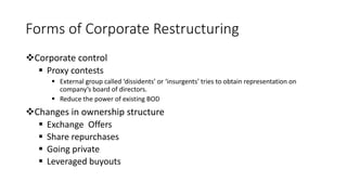 corporate restructuring PPT for strategic management | PPT