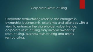 Corporate restructuring strategic management | PPTX
