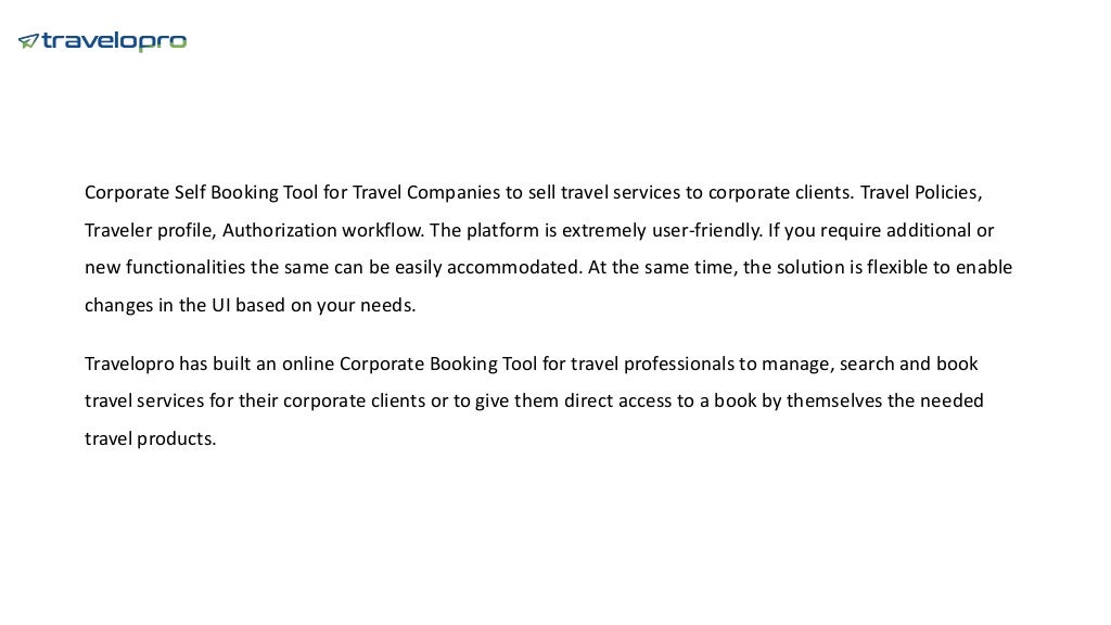 Corporate Self Booking Tool (CSBT) | PPTX