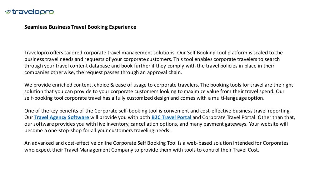 Corporate Self Booking Tool (CSBT) | PPTX