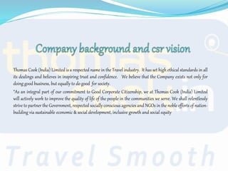 Corporate social responsbilities thomas cook | PPT
