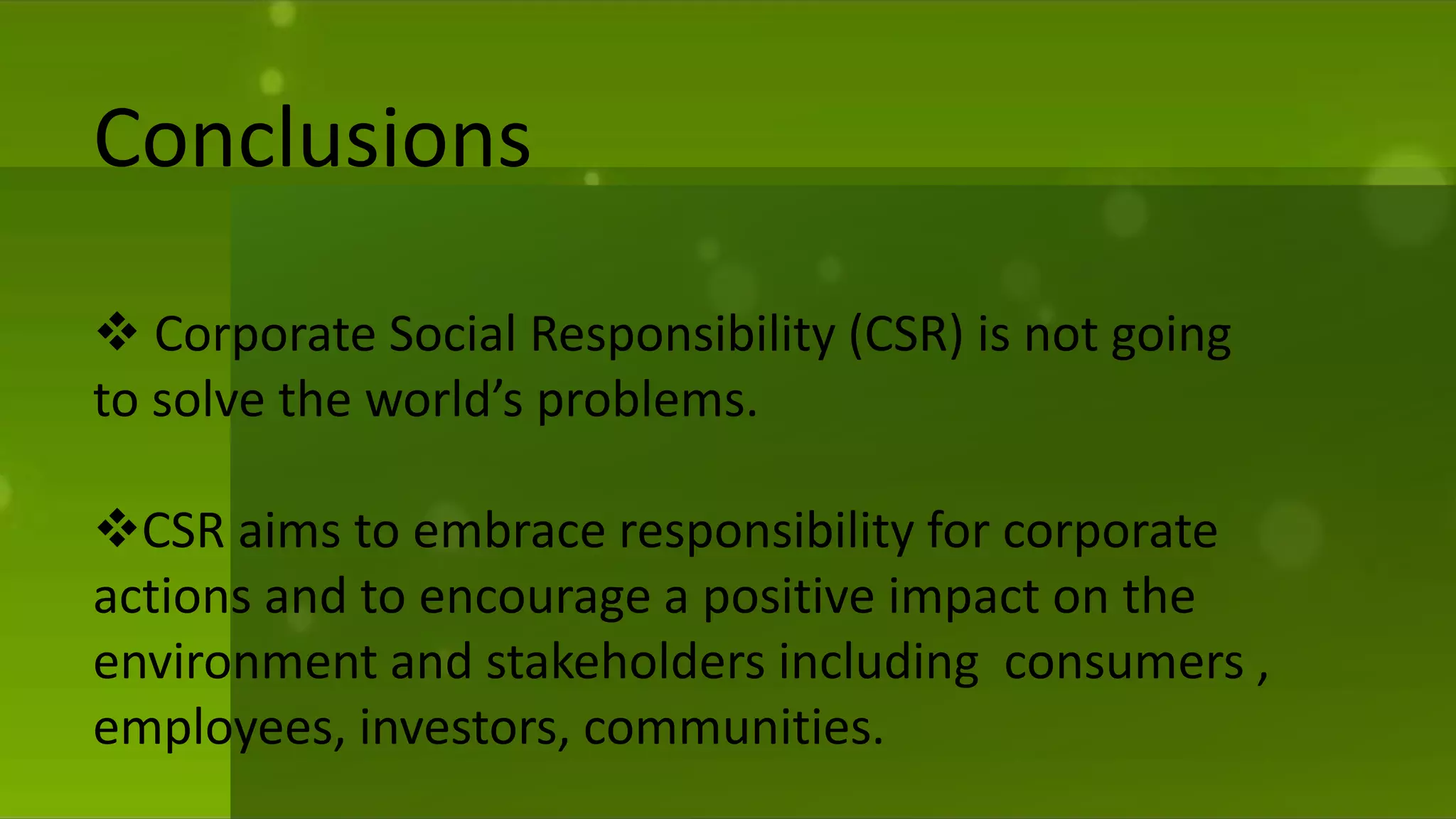 Corporate social responsibilities project (umfcci students) | PPTX
