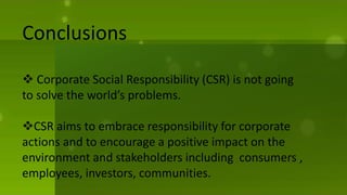Corporate social responsibilities project (umfcci students) | PPTX