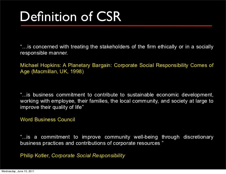 Corporate social responsibility