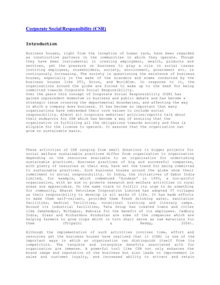 Corporate social responsibility | DOCX