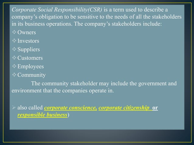 Corporate social responsibility | PPTX