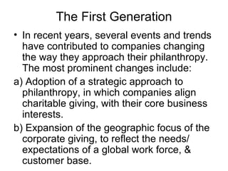 Corporate social responsibility 4 generations of csr | PPT