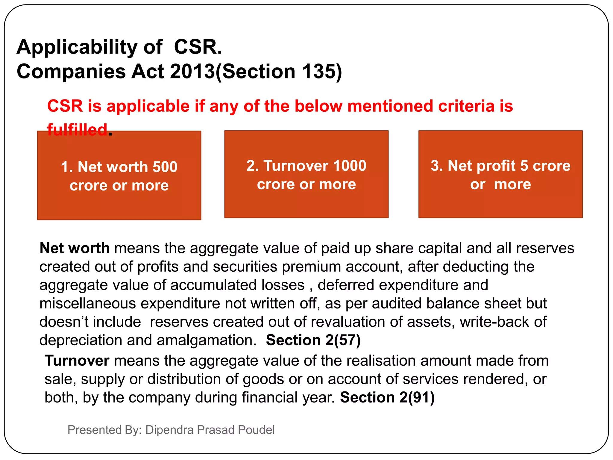 Corporate social responsibility 2013 | PPTX