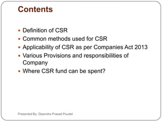 Corporate social responsibility 2013 | PPT