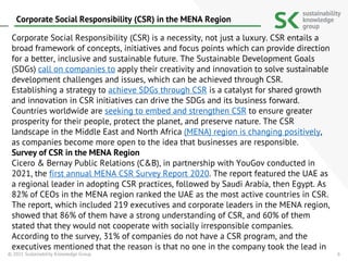 Corporate Social Responsibility (CSR) in the MENA Region | PDF