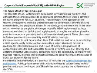 Corporate Social Responsibility (CSR) in the MENA Region | PDF
