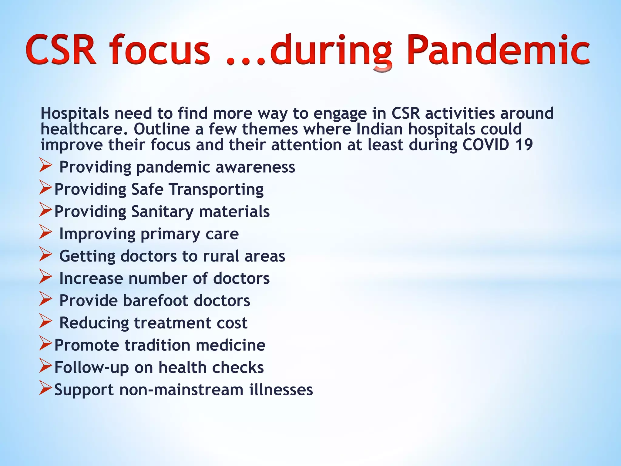 Corporate social responsibility (CSR) on Hospitals | PPTX