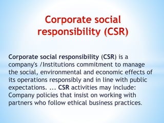 Corporate social responsibility (CSR) on Hospitals | PPTX