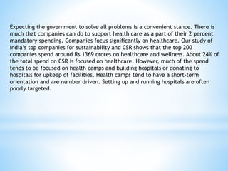 Corporate social responsibility (CSR) on Hospitals | PPTX
