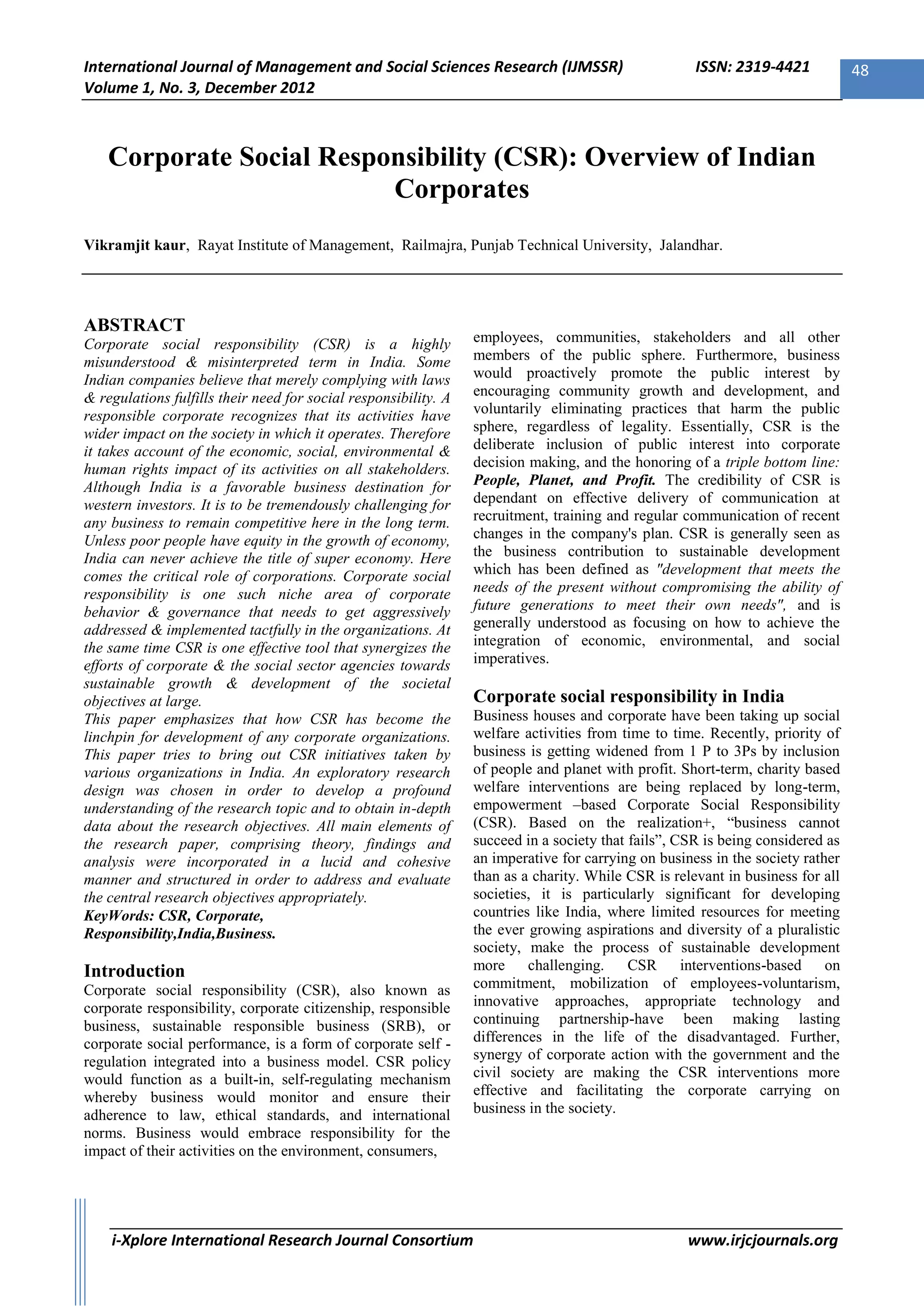 Corporate social responsibility_csr_over | PDF