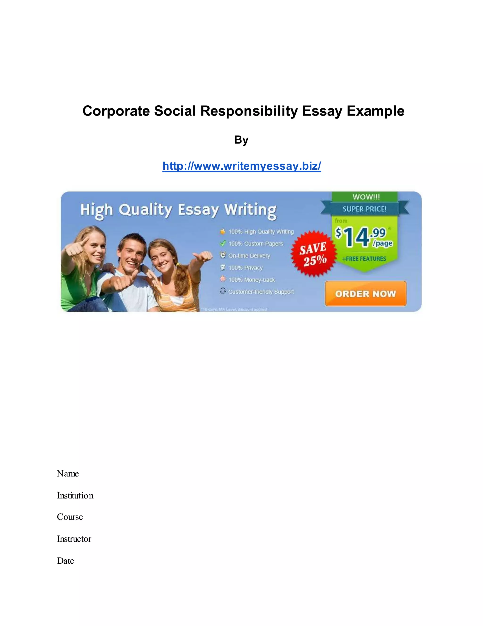 Responsibility Essay Example – Types of Responsibility| Definition and ...