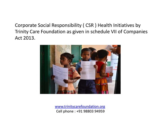 Corporate social responsibility (CSR ) Health initiatives | PPT