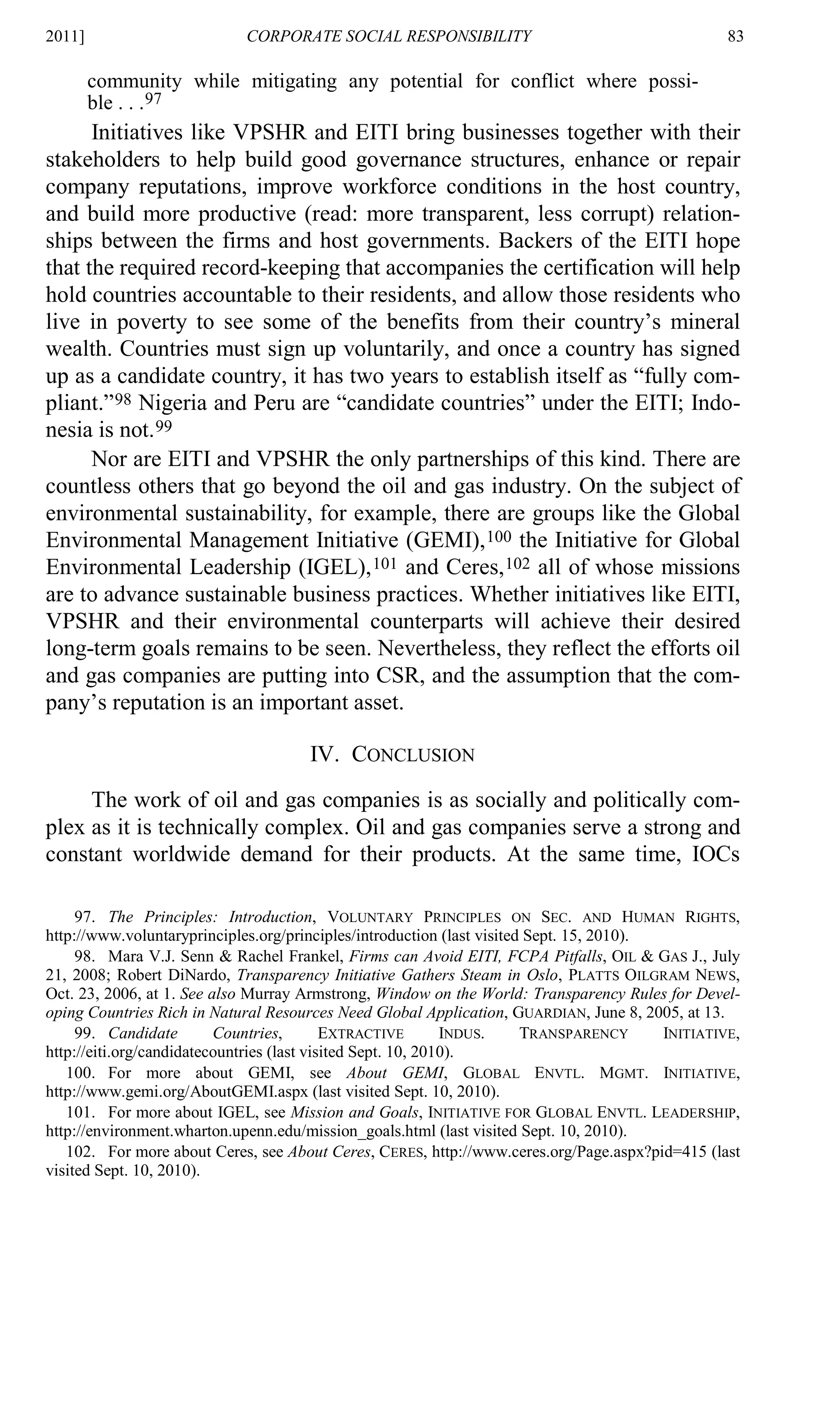 Corporate social responsibility in the oil and gas | PDF