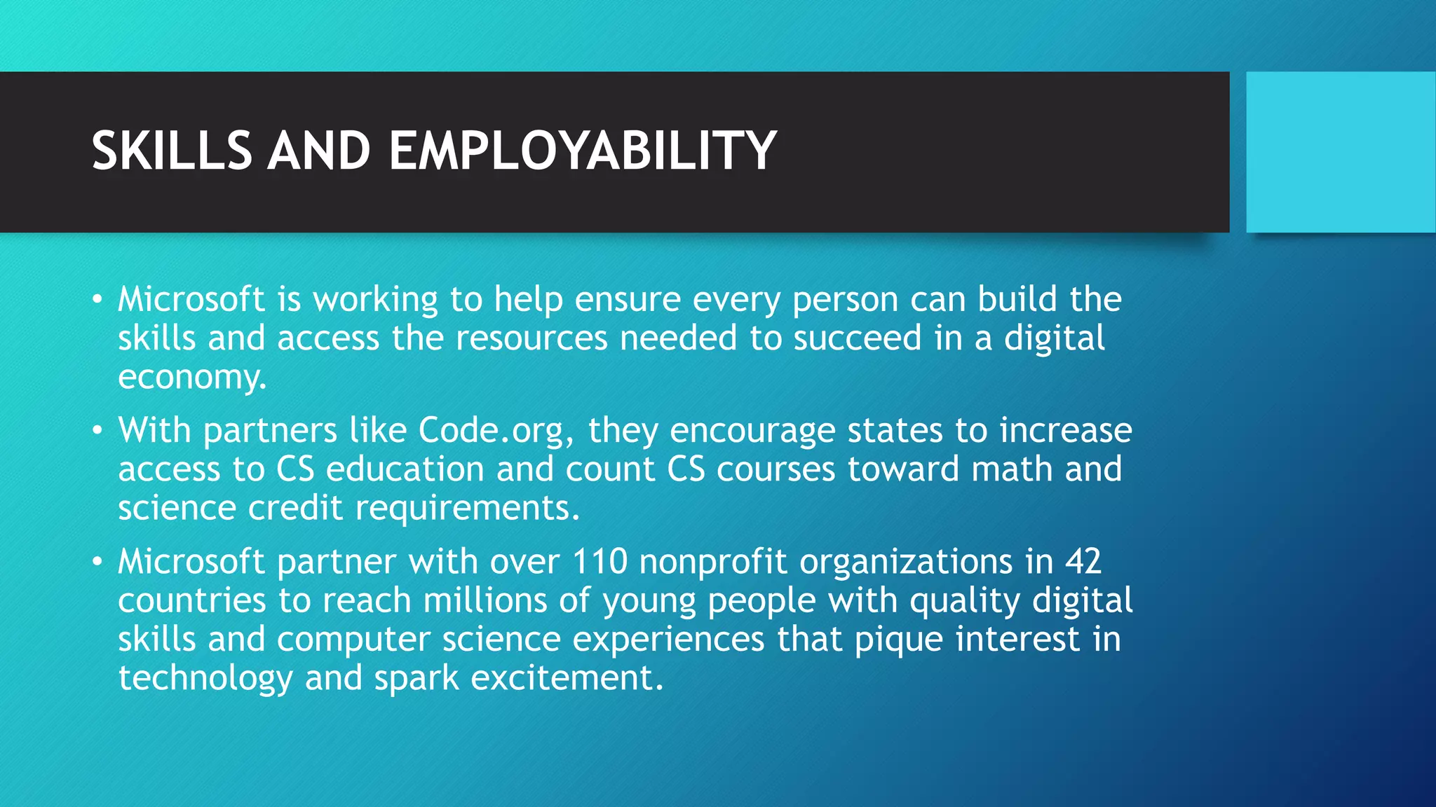 Corporate Social Responsibility microsoft | PPTX | Internet | Computing