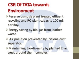 Corporate social responsibility of TATA | PPTX