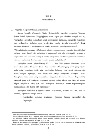 Pengaturan Corporate Social Responsibility Perseroan | DOCX