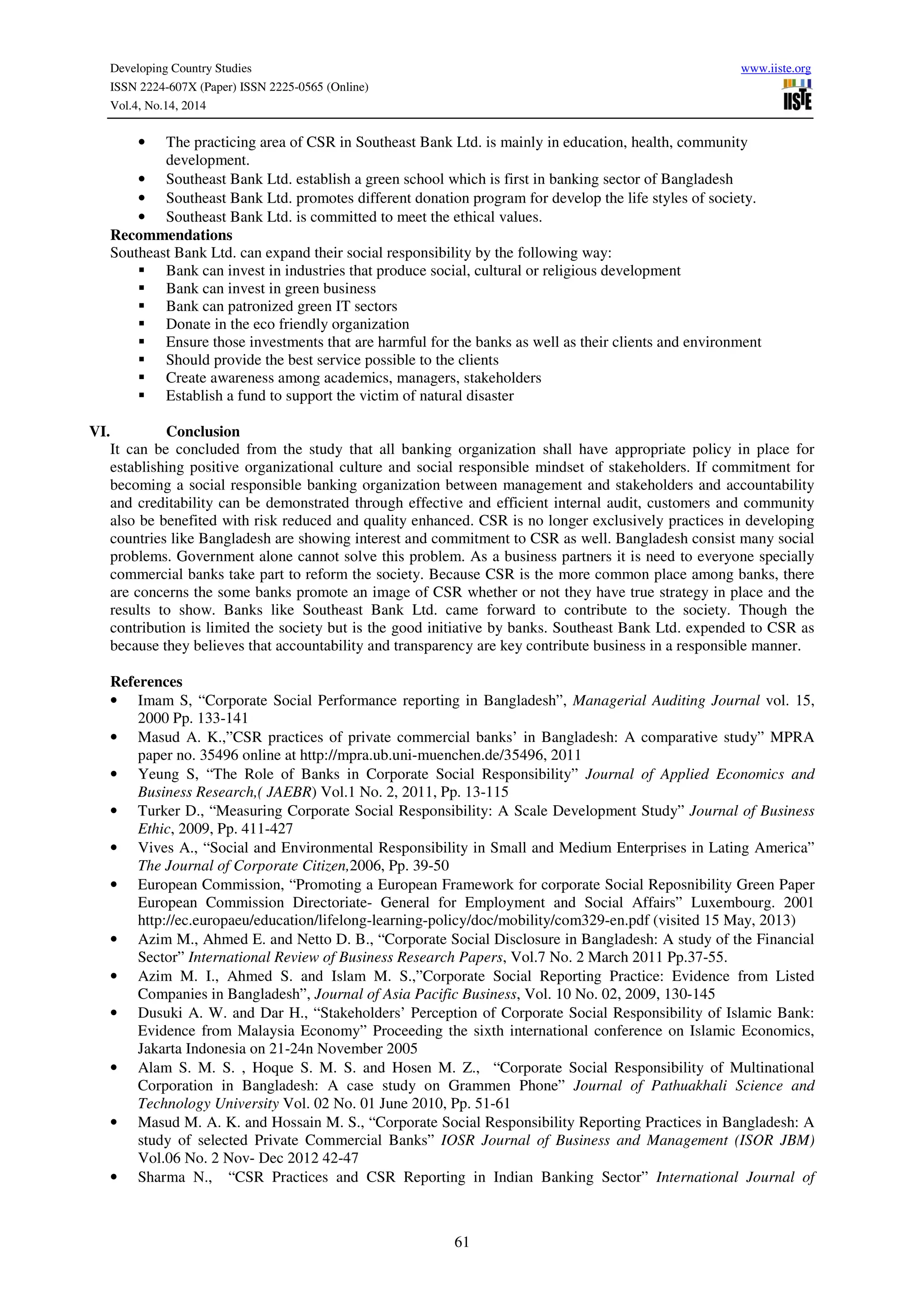 Corporate social responsibility practices of private commercial banks in bangladesh | PDF