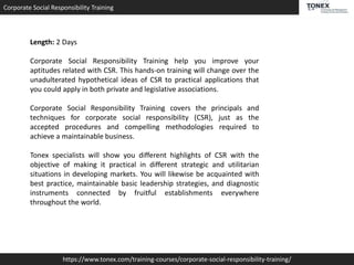 Most Popular Corporate Social Responsibility (CSR) Training - Tonex ...