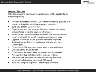 Most Popular Corporate Social Responsibility (CSR) Training - Tonex ...
