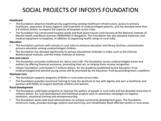 Corporate social responsibility infosys | PPTX