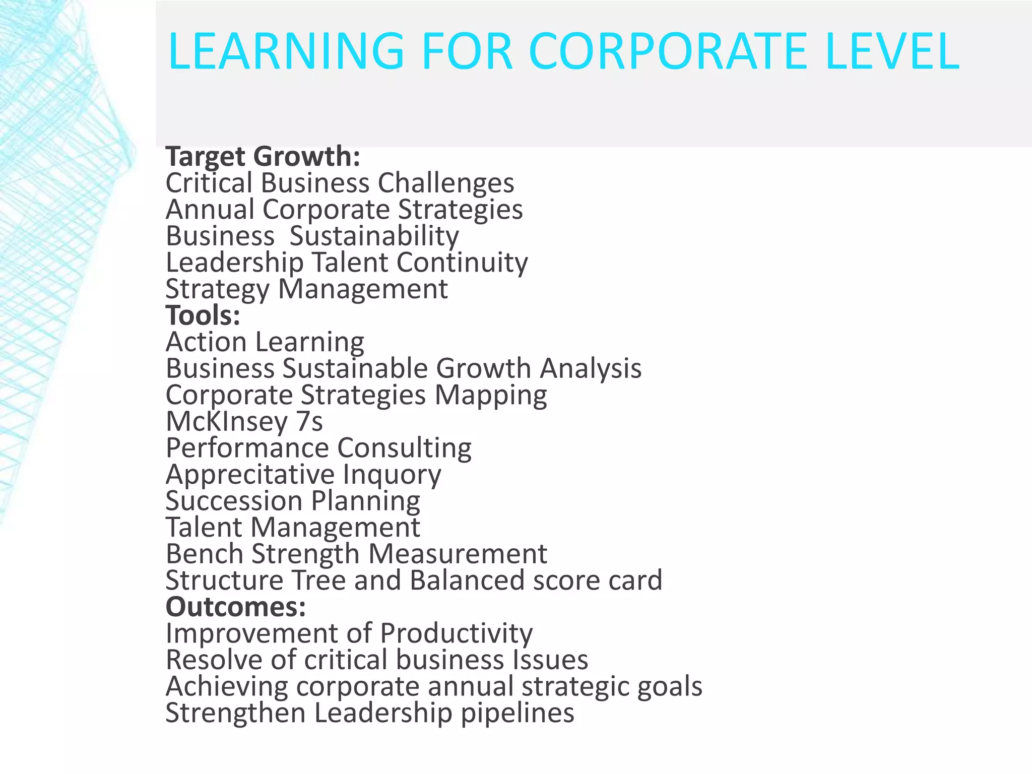 Corporate strategic learning approach version 2 | PPTX