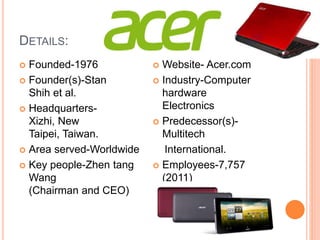 LG and Acer Corporate strategy | PPTX