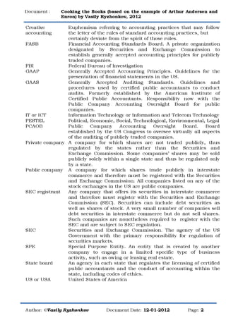 Ryzhonkov Vasily_Case Analysis_Enron & Arthur Andersen Cooking books ...