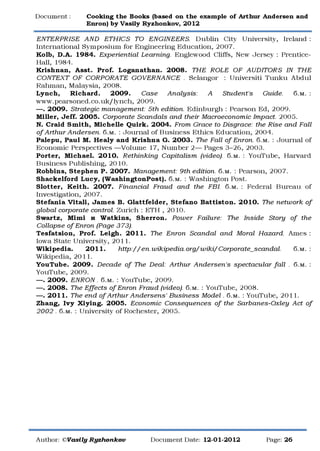 Ryzhonkov Vasily_Case Analysis_Enron & Arthur Andersen Cooking books ...