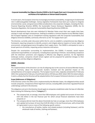Corporate Sustainability Due Diligence Directive (CSDDD or the EU ...