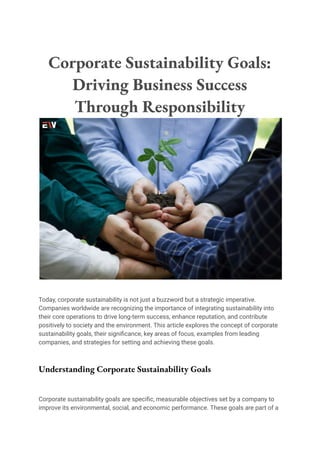 Corporate Sustainability Goals_ Driving Business Success Through ...