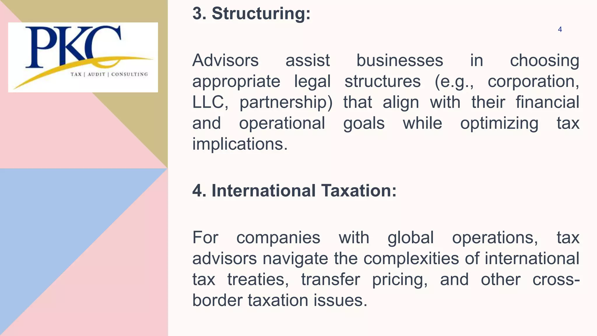 Corporate tax advisor | PPTX