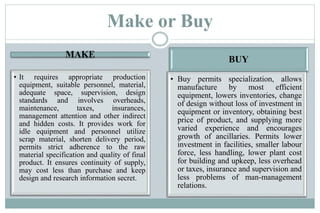 Corporate tax planning for make or buy decision. | PPTX