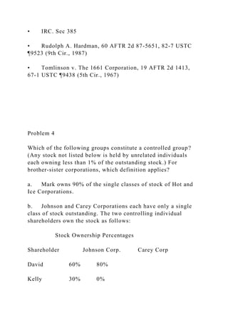 Corporate TAX homework problems. Need help with solving. email is .docx