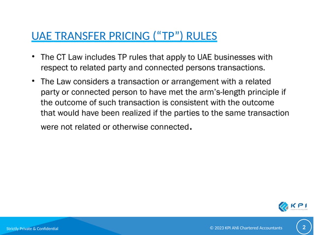 Corporate Tax in the UAE - Transfer Pricing by KPI.pptx