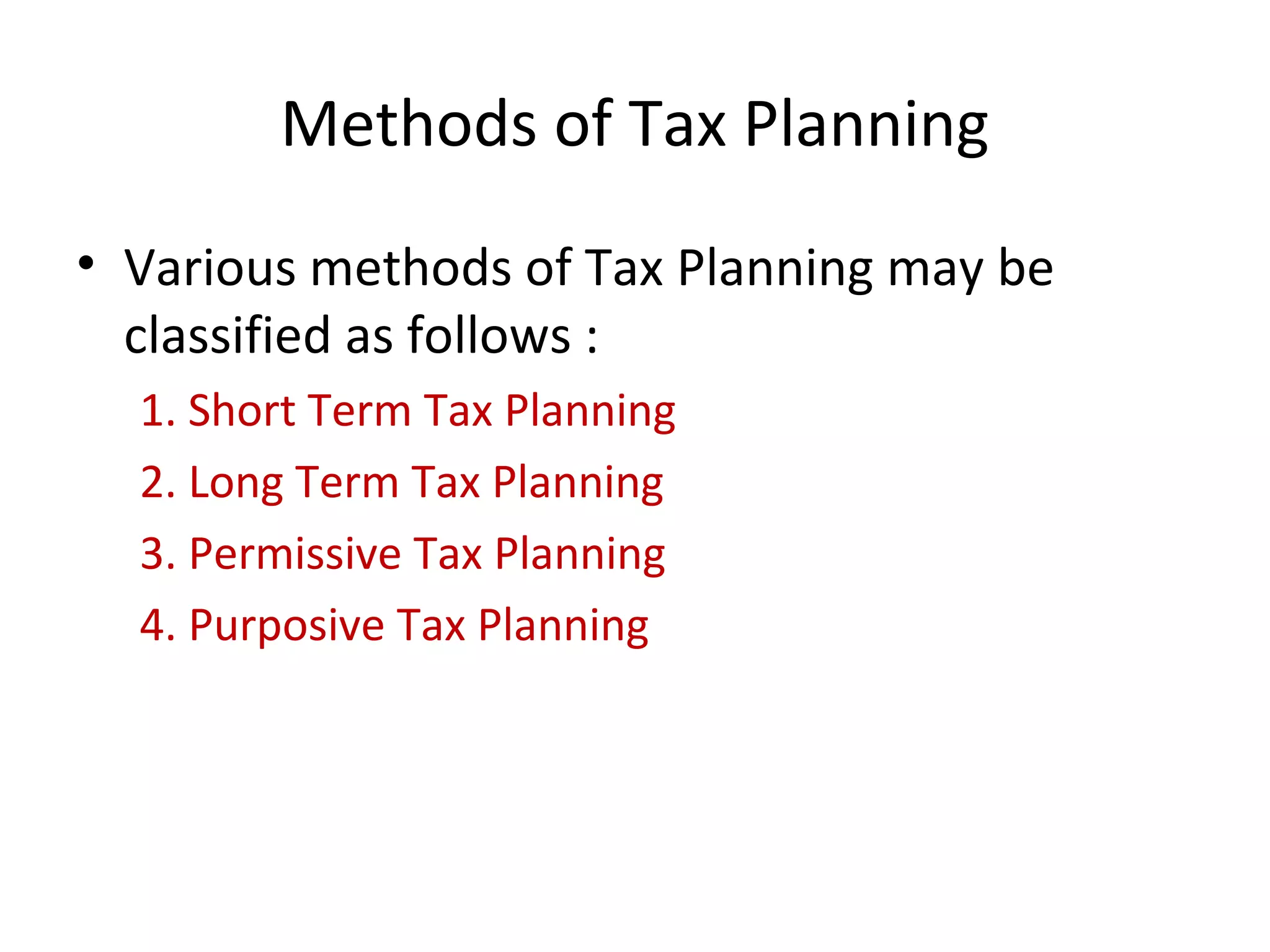 Corporate tax planning | PPT