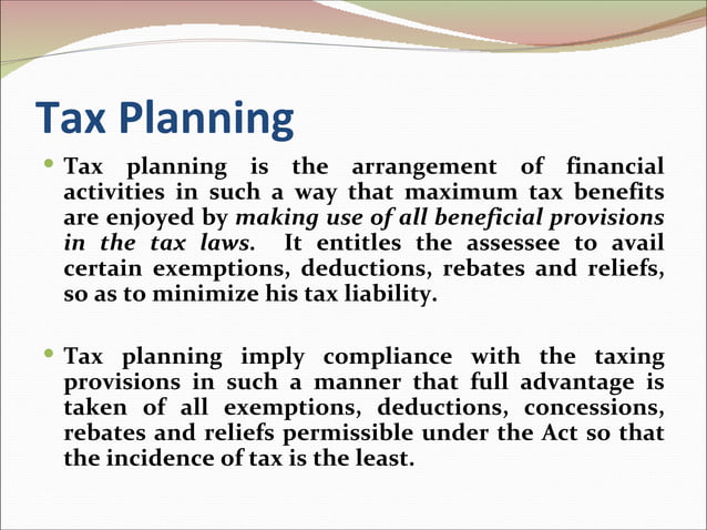 Corporate tax planning | PPT | Business Accounting & Finance | Business