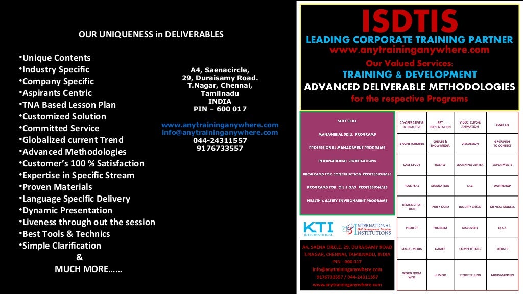 Corporate training provider, INSTITUTE, SERVICES, COURSES,IN CHENNAI ...