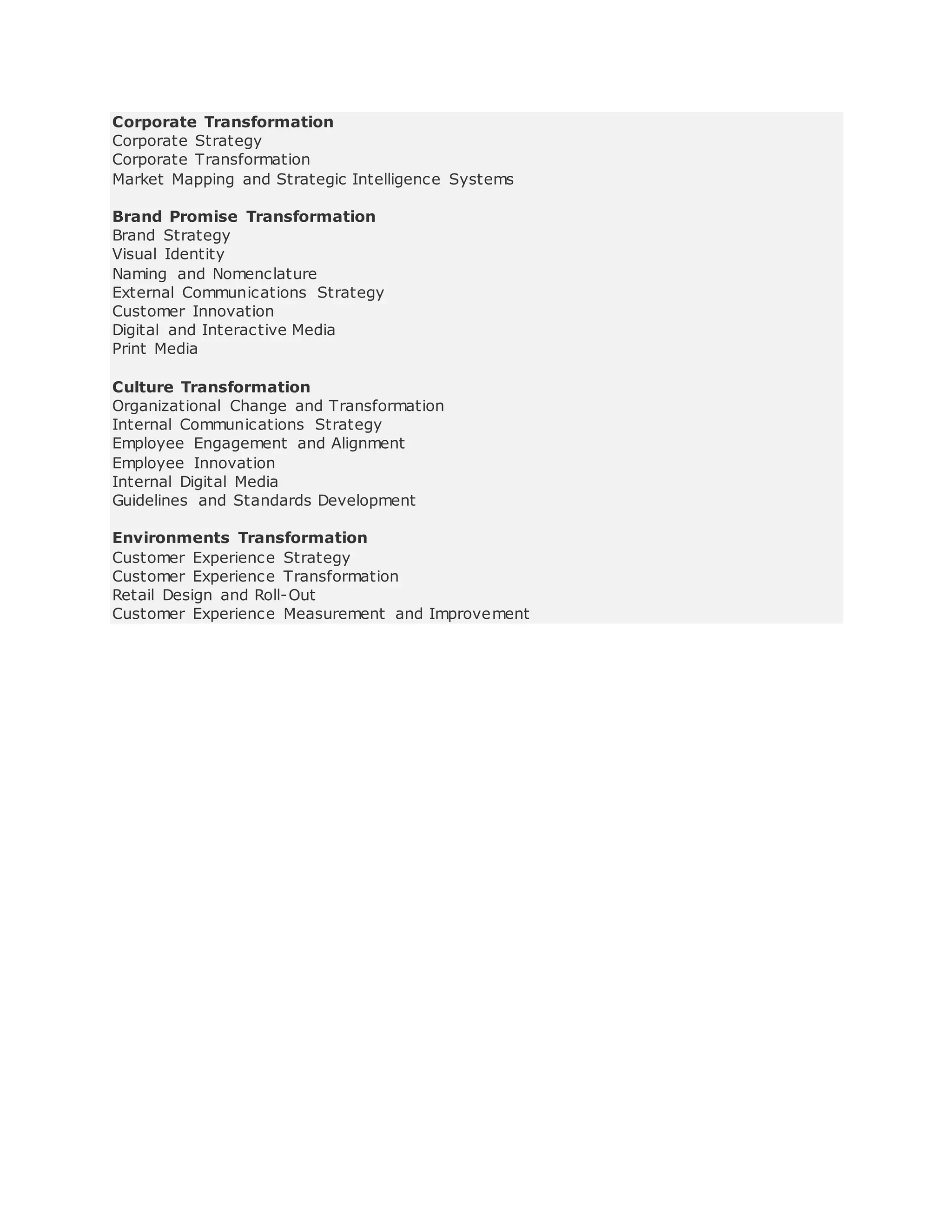 Corporate transformation | DOCX