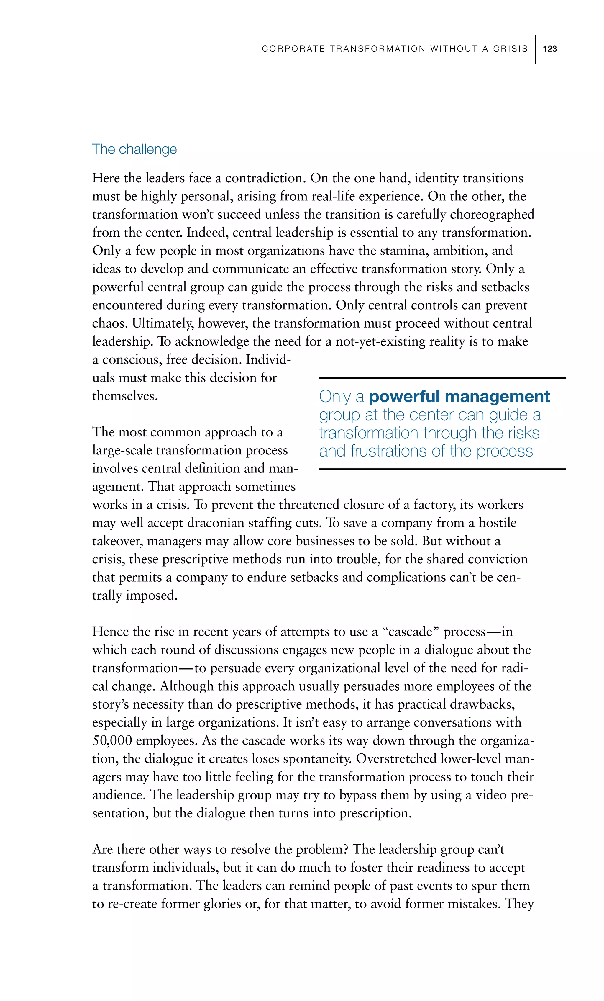Corporate transformation without a crisis | PDF