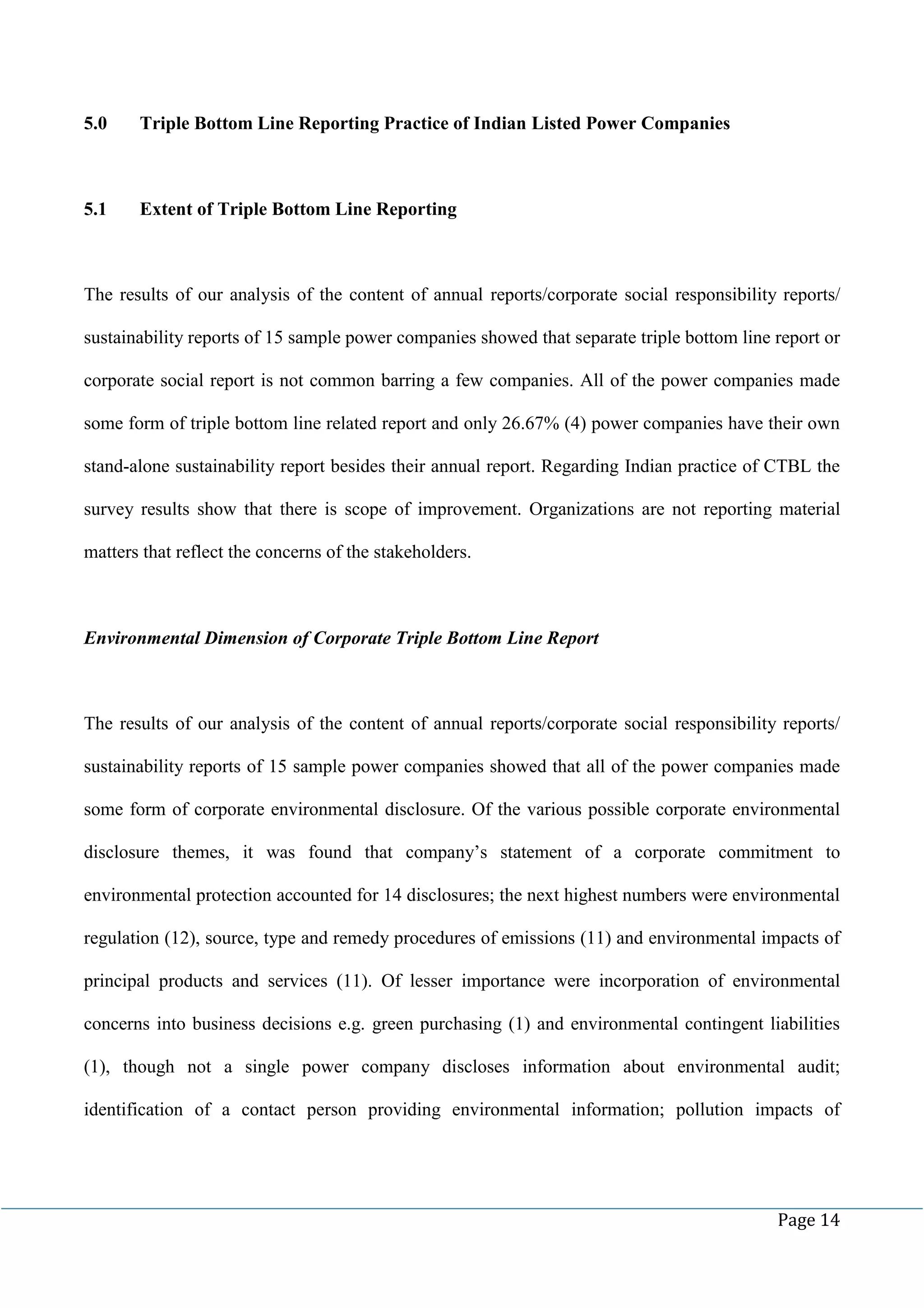 Corporate triple bottom line reporting | PDF