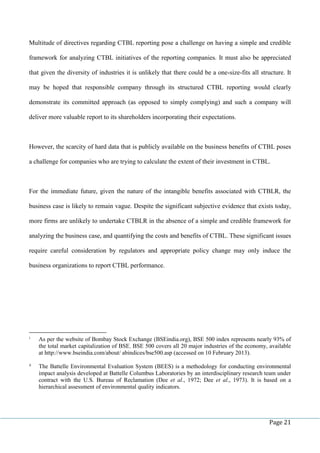 Corporate triple bottom line reporting | PDF